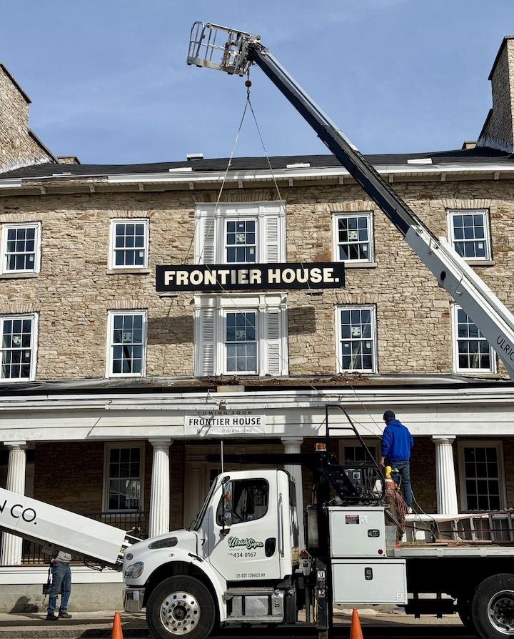 PHOTOS + VIDEO: Watch the Frontier House get a new sign