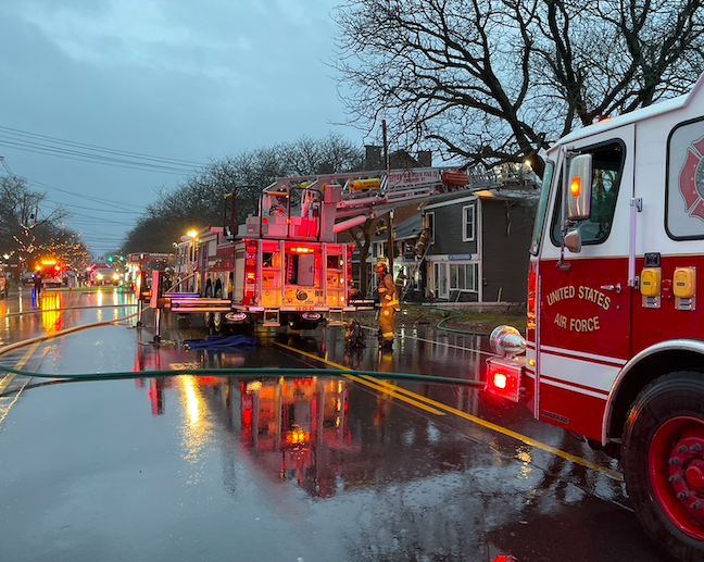 First responders battle Center Street fire in Village of Lewiston