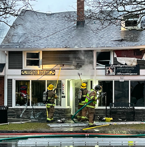 First responders battle Center Street fire in Village of Lewiston