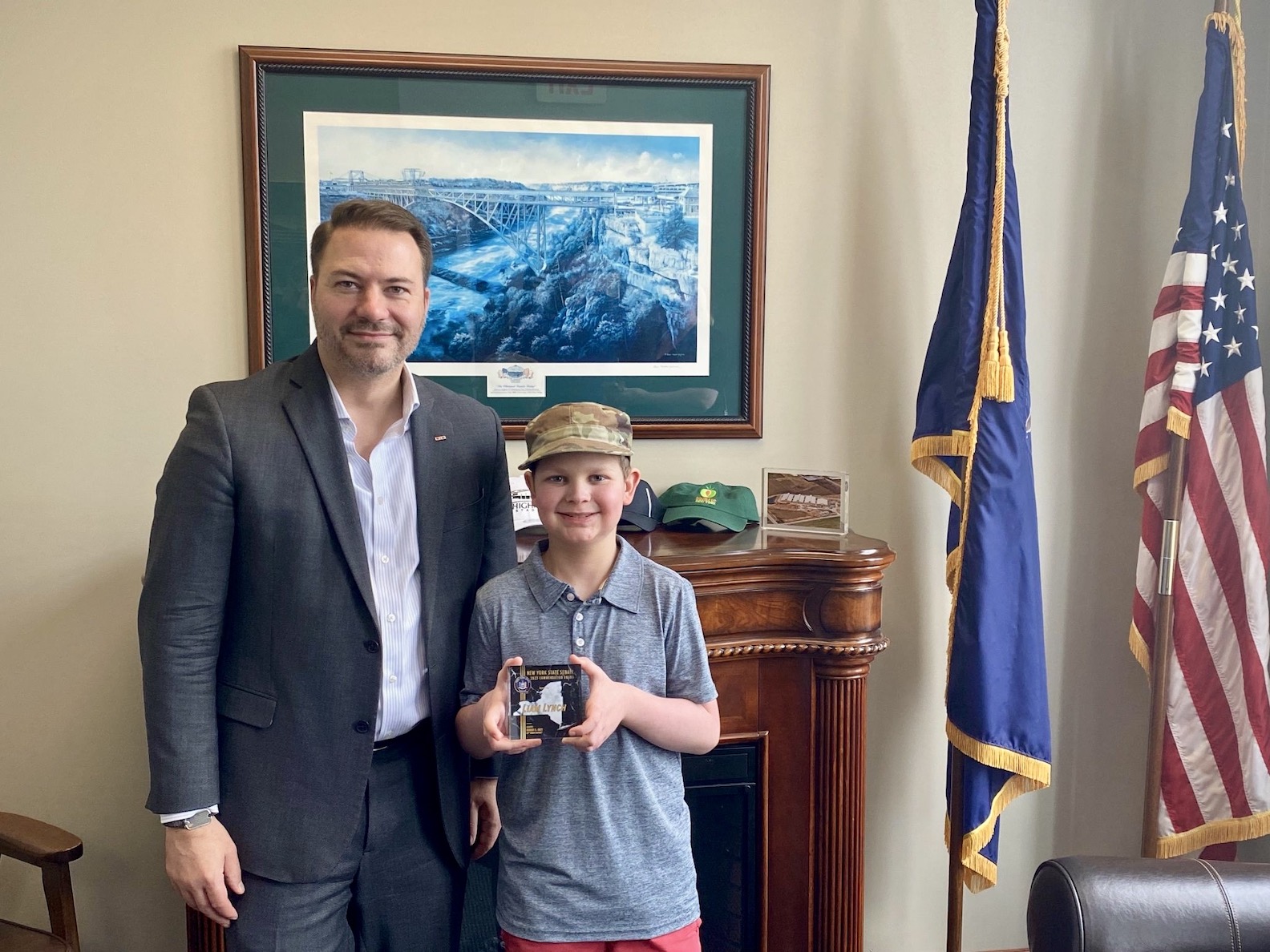 Ortt awards Liam Lynch with New York State Senate Commendation Award